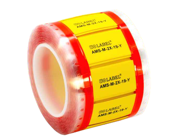 Yellow PUR Heat Shrink Cable Markers Wire Labels 30mpa